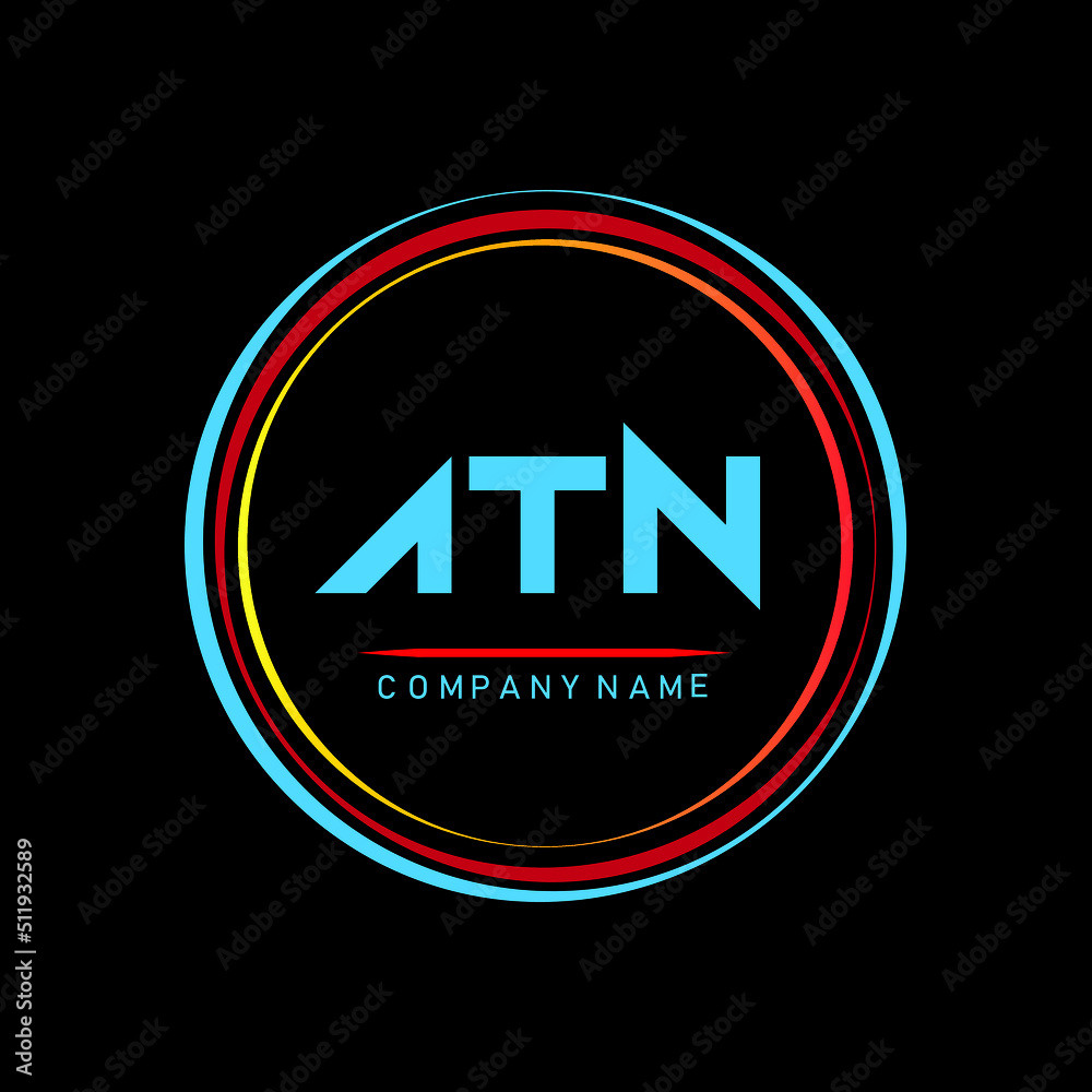 ATN ,A T N Alphabet Design With Creative Circles, ATN Letter Logo ...