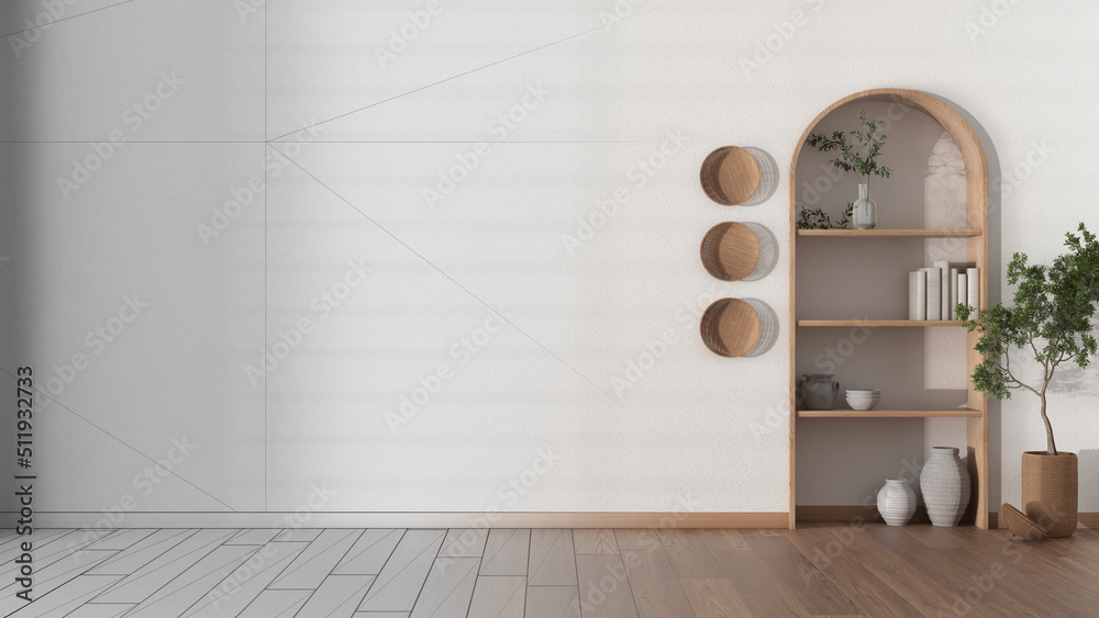 Architect interior designer concept: hand-drawn draft unfinished ...