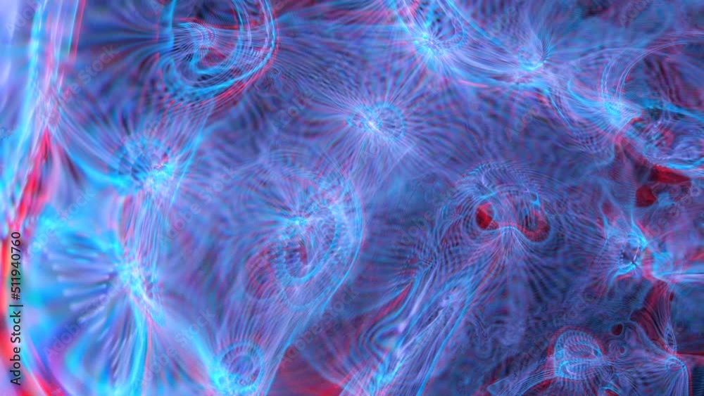 Awesome bg with magic particles float in liquid, light rays like laser ...