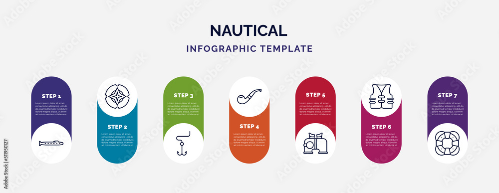 infographic template with icons and 7 options or steps. infographic for ...