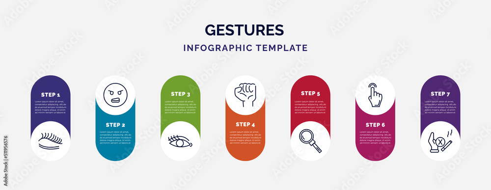 infographic template with icons and 7 options or steps. infographic for ...