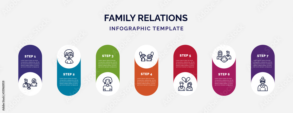 infographic template with icons and 7 options or steps. infographic for ...