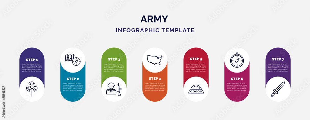 infographic template with icons and 7 options or steps. infographic for ...