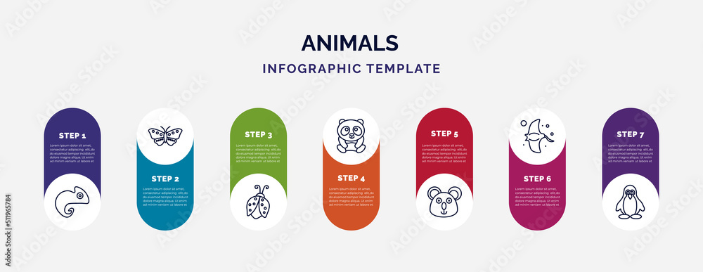 Vetor de infographic template with icons and 7 options or steps ...
