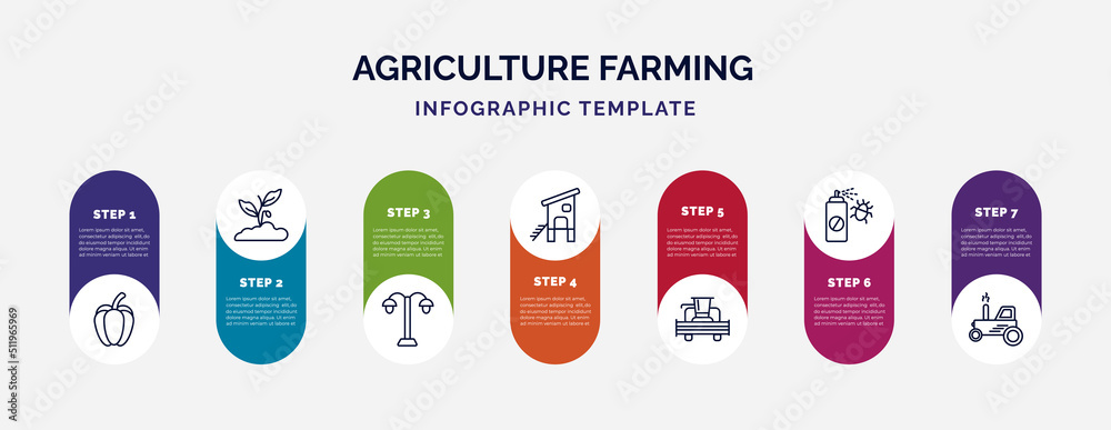 infographic template with icons and 7 options or steps. infographic for ...