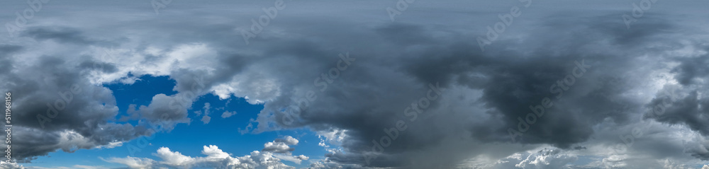 dark sky with beautiful black clouds before storm. Seamless hdri ...