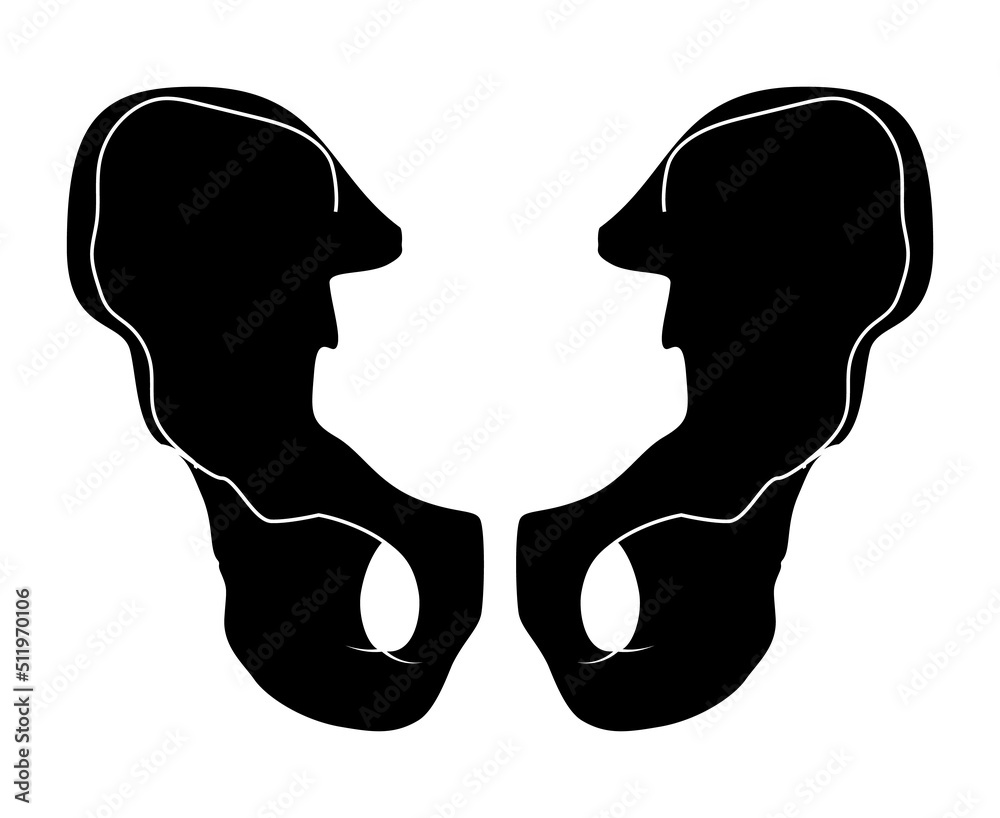 Skeleton Human hip silhouette pelvis body bones - hands, legs, chests ...