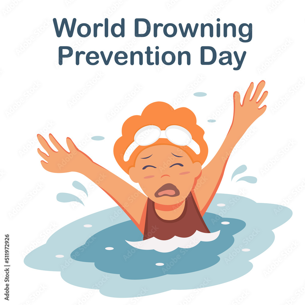 illustration vector graphic of a child asks for help drowning in water ...