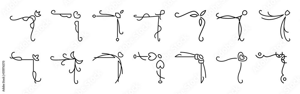 Simple Calligraphy Flower Border Designs