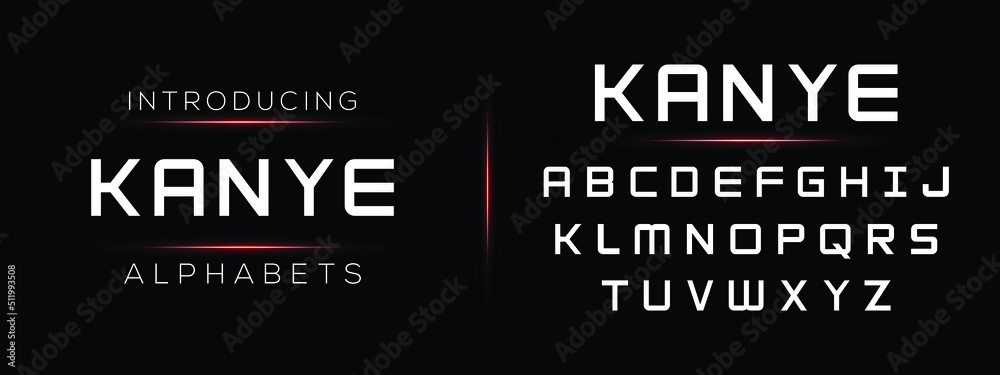 Modern Minimal KANYE font. Classic, Abstract, tech, gaming and luxury ...
