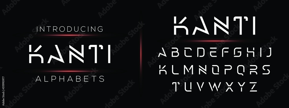 Modern KANTI alphabet letters font. Classic Lettering Minimal Fashion ...