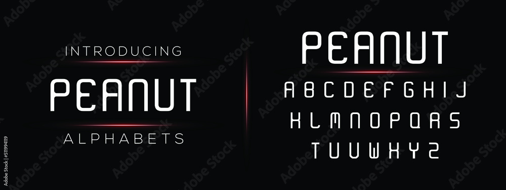 PEANUT Luxury Minimal Modern Tech Alphabet Letter Fonts. Typography ...