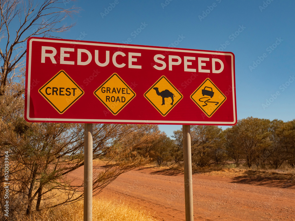 Mereenie Loop Road sign Stock Photo | Adobe Stock
