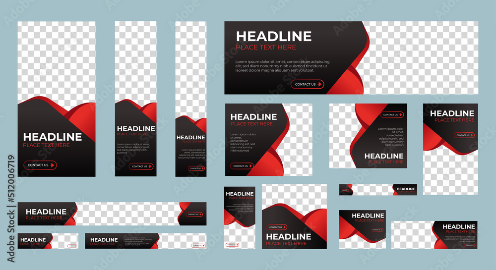 Business banner design web template Set, Horizontal header web banner ...