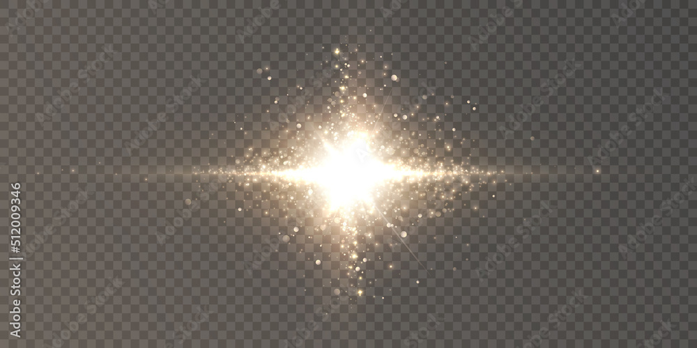 Vecteur Stock Sun, star, flare png.Bright light effect with rays and ...