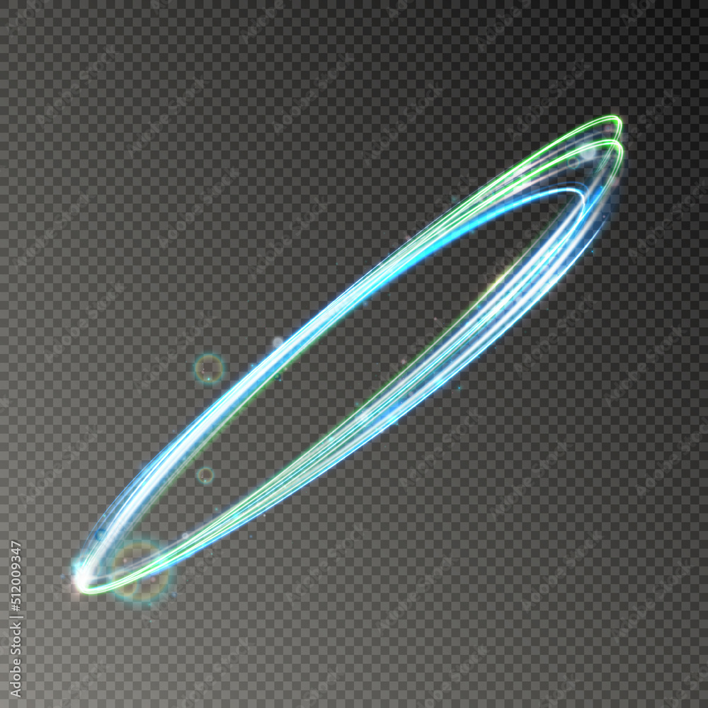 Vector circular light beam isolated on transparent background. Glowing ...