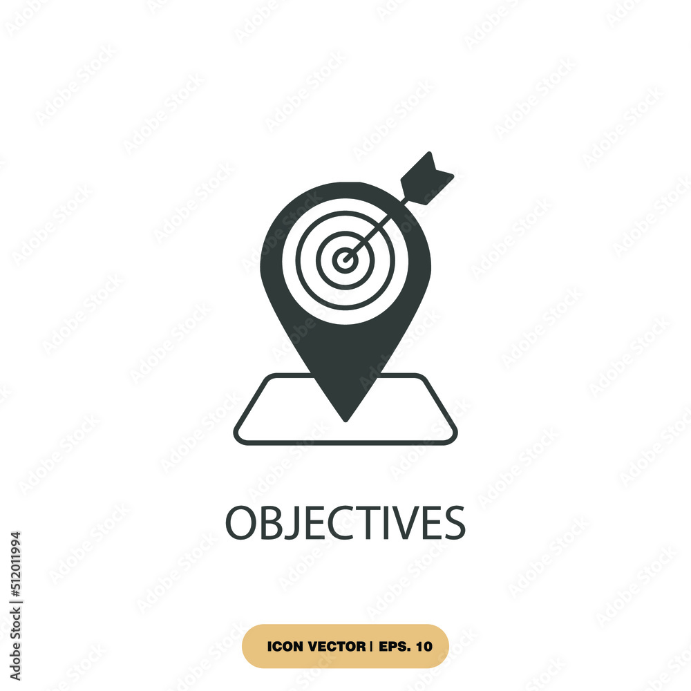 objectives icons symbol vector elements for infographic web Stock ...