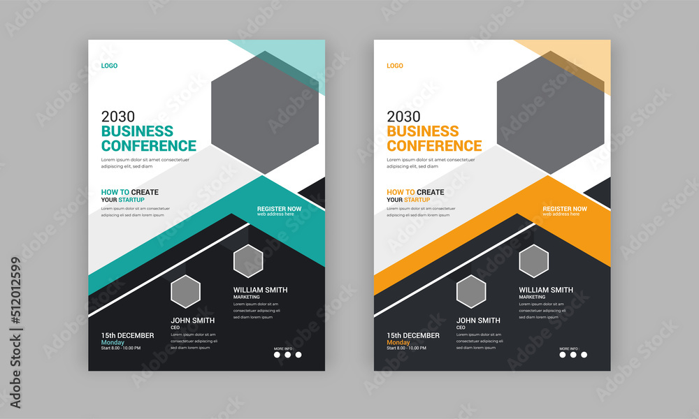Corporate business conference flyer and brochure design layout template ...
