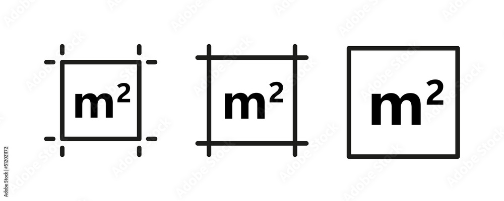 Square Meter icon. M2 sign. Flat area in square metres . Measuring land ...