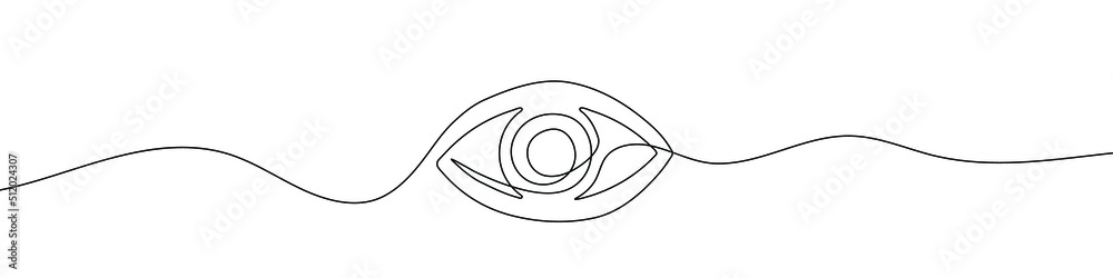 Linear background of eye. One continuous line drawing of human eye ...