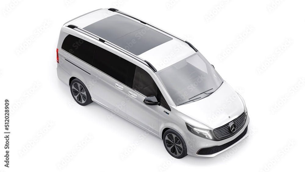 Berlin. Germany. June 14, 2022. White Mercedes-Benz EQV 2020. Electric ...