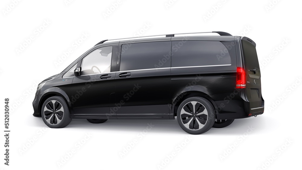 Berlin. Germany. June 14, 2022. Black Mercedes-Benz EQV 2020. Electric ...