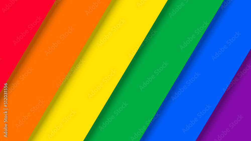 Paper cut stripe colorful rainbow color banner background design. Happy ...