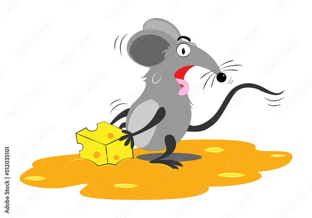 rat trapped in sticky glue traps.illustration of a cartoon mouse,vector ...
