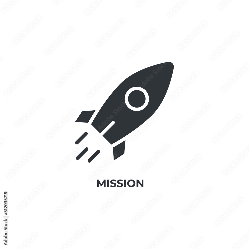 mission vector icon. filled flat sign for mobile concept and web design ...