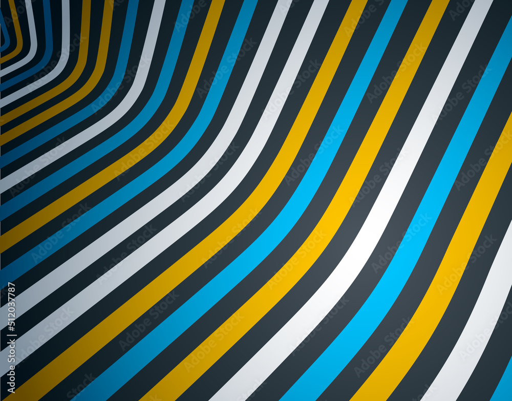 3D abstract lines in perspective vector background, modern trendy ...