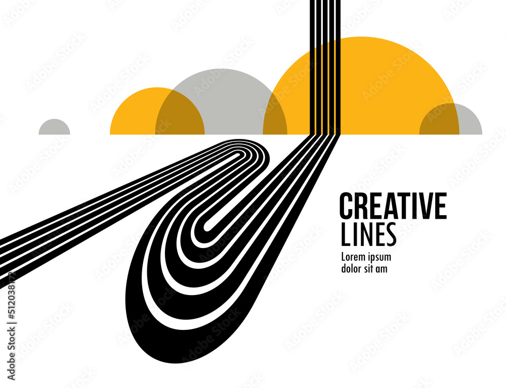 Linear composition vector road to horizon, abstract background with ...