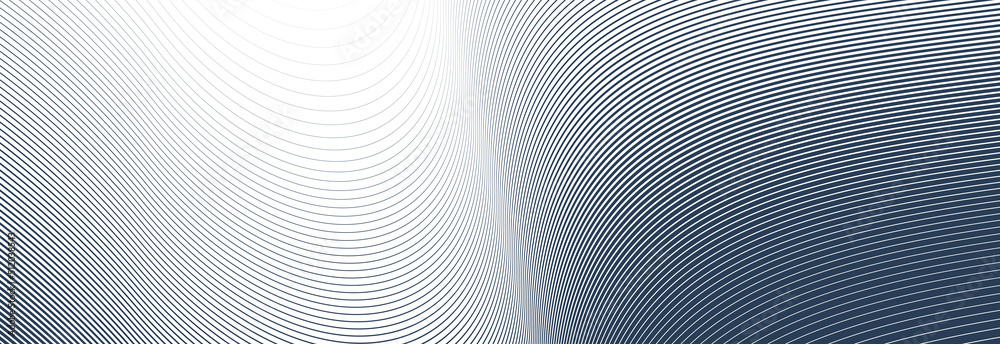 Linear abstract background, single color black vector design 3D lines ...