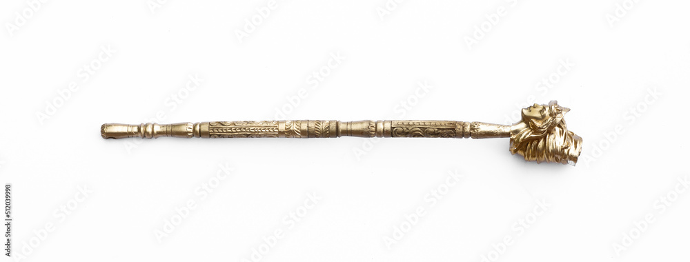 golden magic staff isolated on white background Stock Photo | Adobe Stock