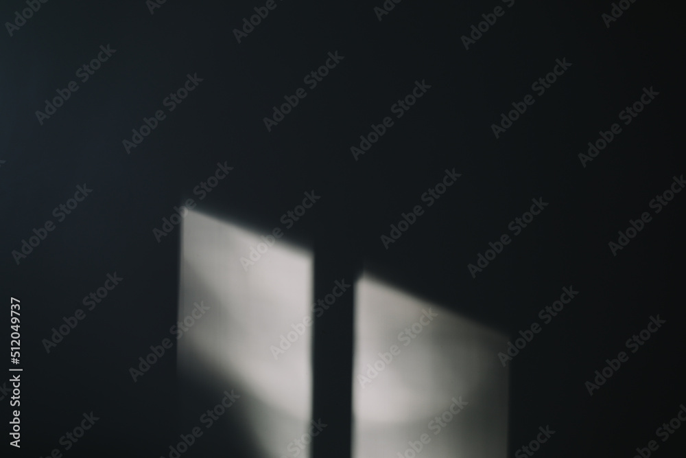 Abstract background with window shadow and sunlight on gray concrete ...