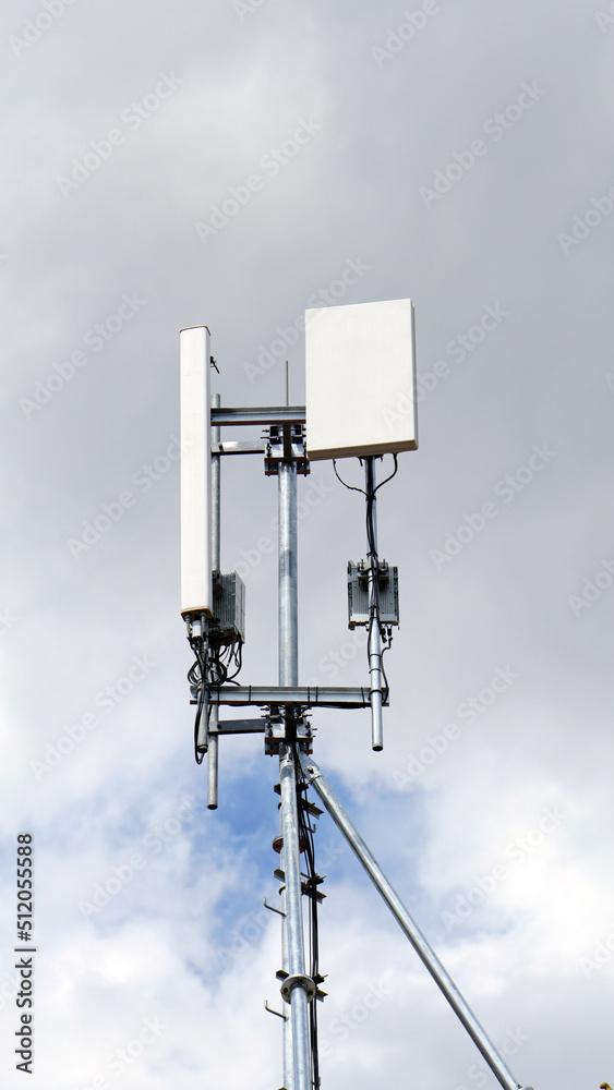 Telecommunication tower of 4G and 5G cellular. Macro Base Station. 5G ...