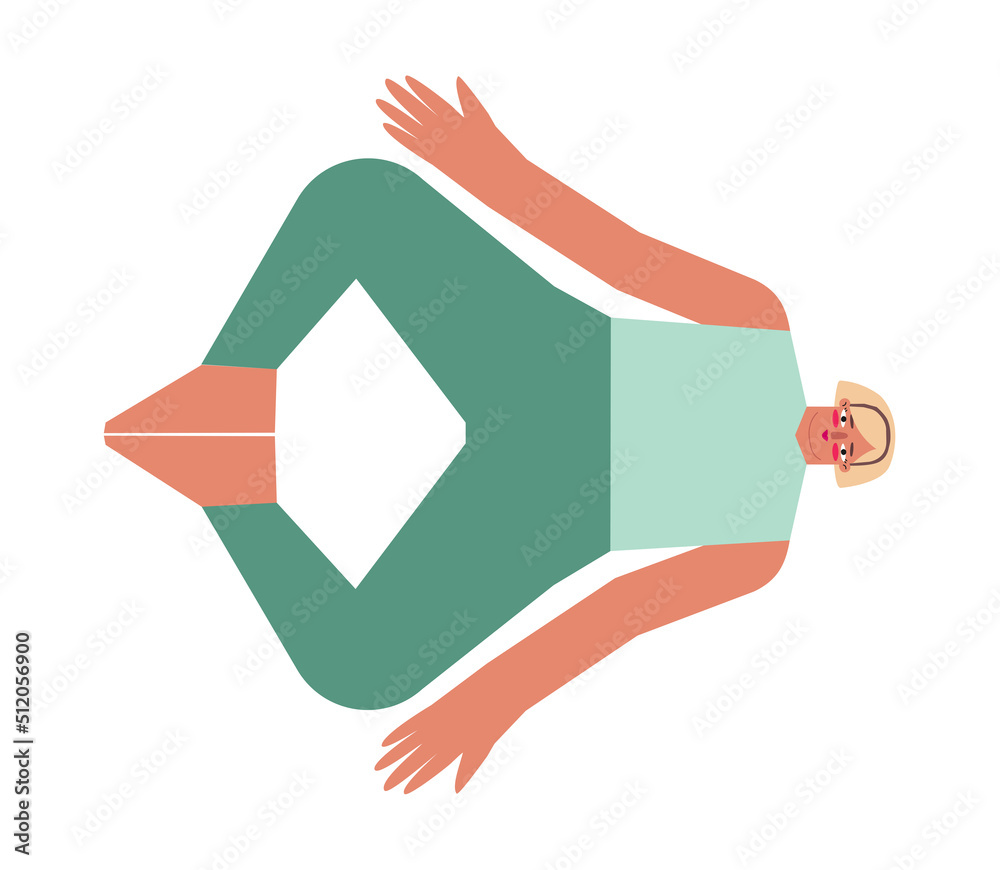 Vector isolated flat concept with female character. Sportive exercise ...