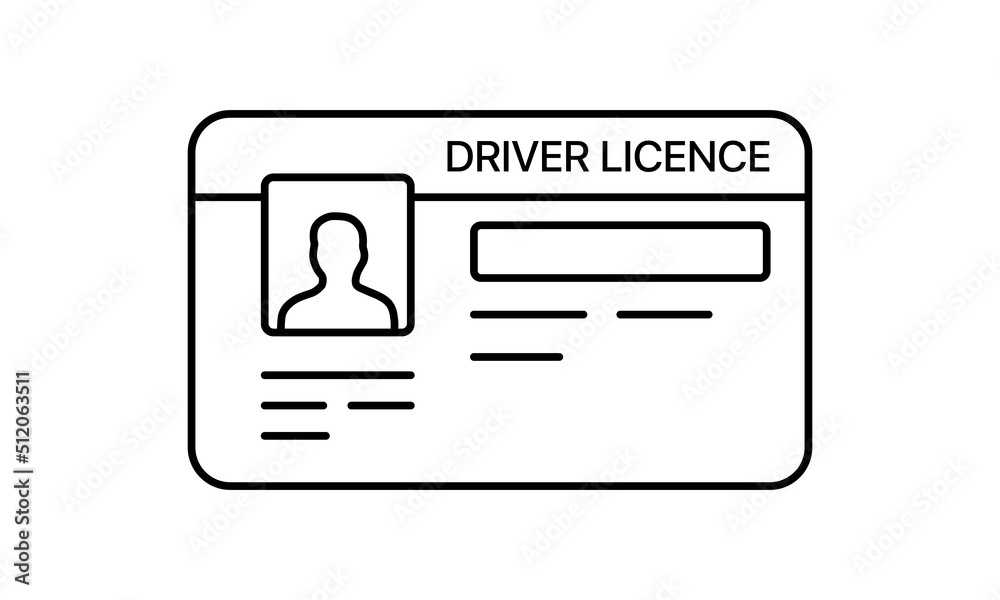 Driver license line icon. Traffic Laws, highway code, road sign ...