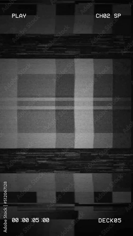 Vintage VHS (Video Home System) defects noise and artifacts effect ...