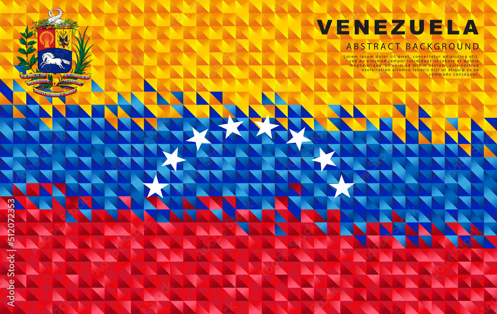 Flag of Venezuela. Abstract background of small triangles in the form ...