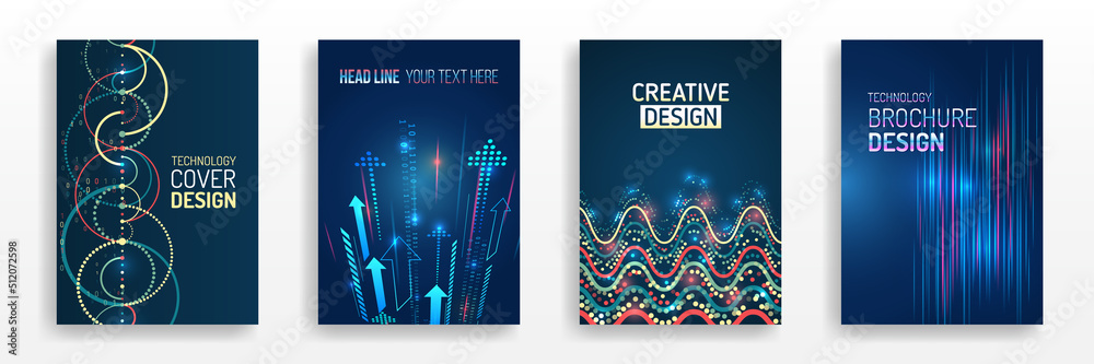 Abstract vector template in hi-tech style. Modern cover design using ...