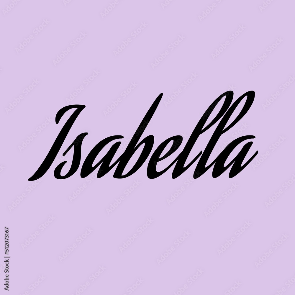 The female name is Isabella. Background with the inscription - Isabella ...