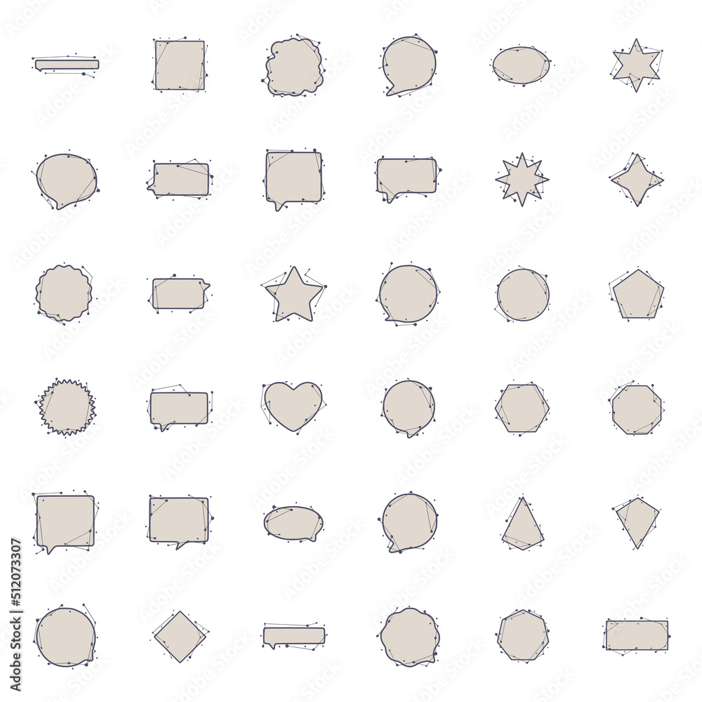 Astrological geometric frames made from lines and dots in hand drawn ...