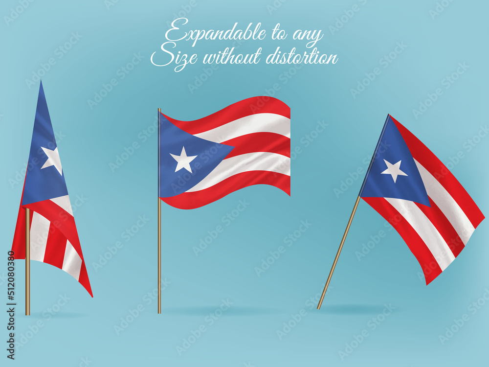 National flag of Puerto Rico vector.Waving flag of Puerto Rico from ...