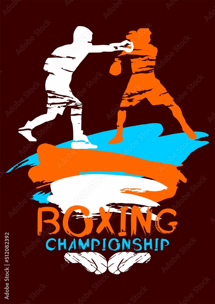 Vector illustration boxing, sport background in grunge style for ...