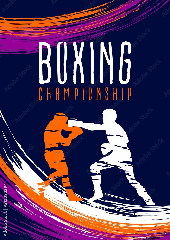Vector illustration boxing, sport background in grunge style for ...