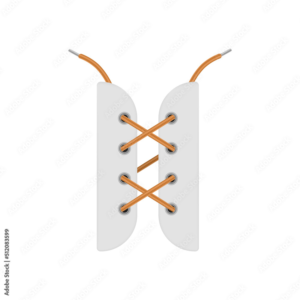 Shoe lacing scheme, realistic, vector illustration isolated on white ...
