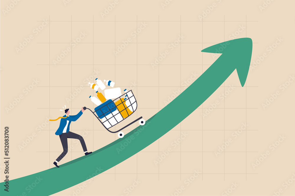 Inflation causing grocery price rising up, more expense, cost and ...