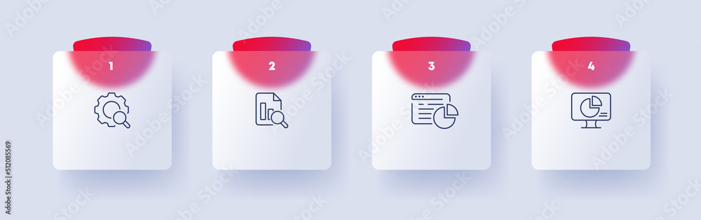 Data analysis set icon. Setup, Search, Database, File, Access, Networks, Website, Diagram ...