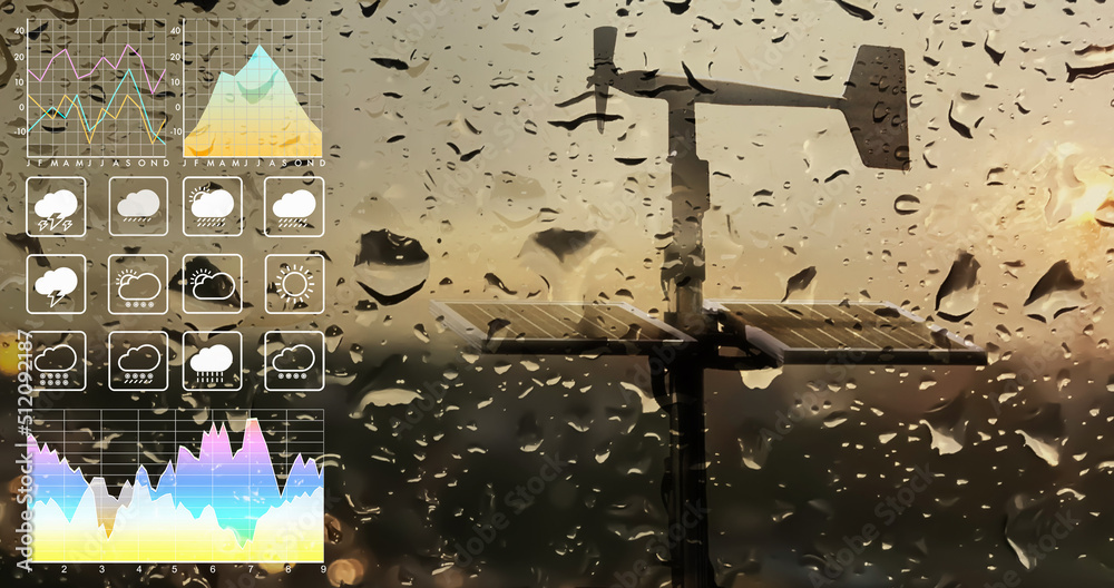 Weather station equipment for meteorology research to collect data of ...