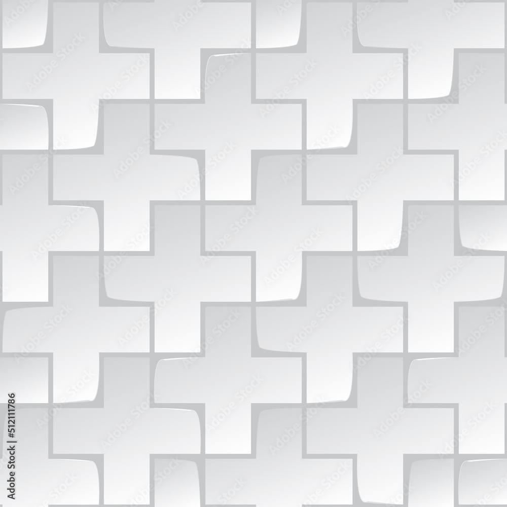 Repeating Cross with Unstuck Edges Seamless Pattern Medical Style ...